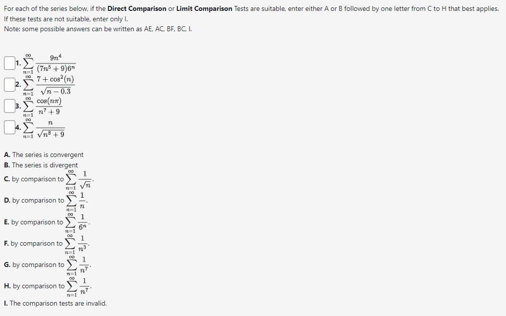 Solved For each of the series below, if the Direct | Chegg.com