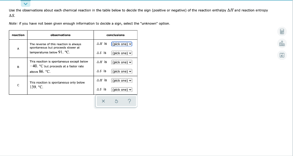 Solved Use the observations about each chemical reaction in | Chegg.com