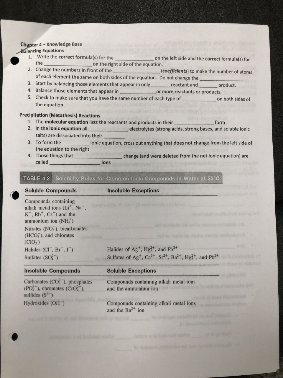 Solved Chapter 4 - Knowledge Base Balancing Equations 1. | Chegg.com