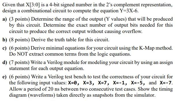 Solved Given that X[3:0] is a 4-bit signed number in the 2 | Chegg.com