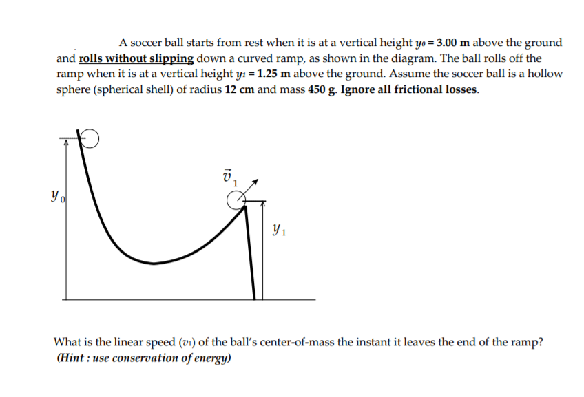 Solved A soccer ball starts from rest when it is at a | Chegg.com