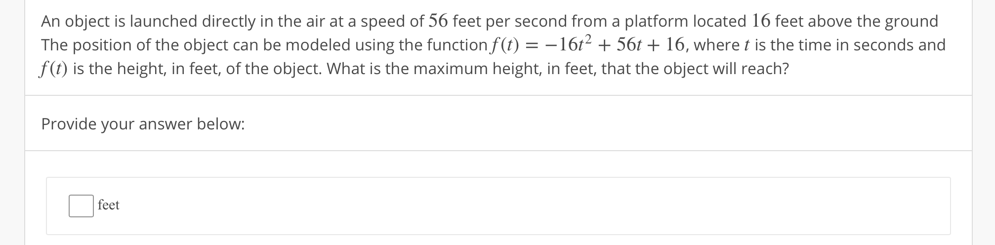 Solved An object is launched directly in the air at a speed | Chegg.com
