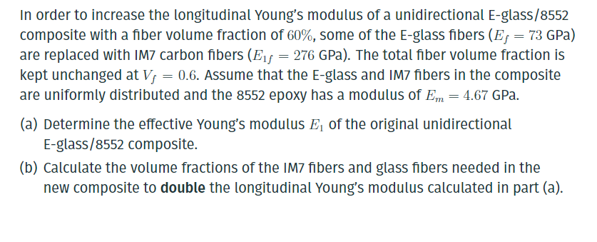 Solved In order to increase the longitudinal Young's modulus | Chegg.com