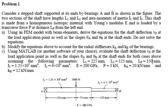 Problem 1 Consider a stepped shaft supported at its | Chegg.com