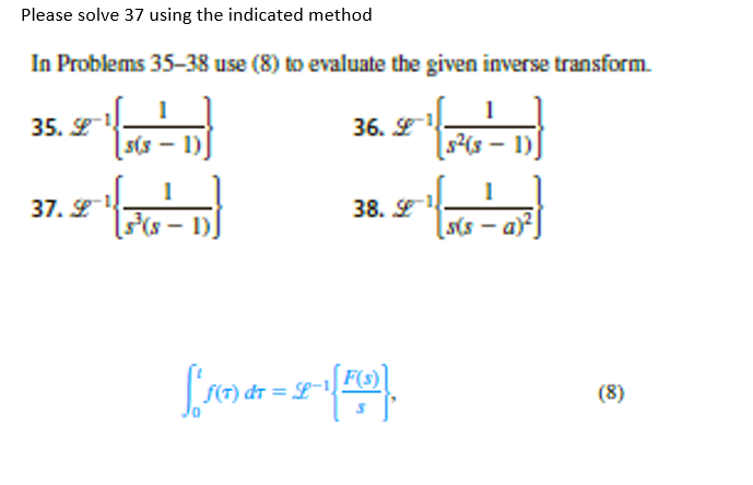 Solved Please solve 37 using the indicated method In | Chegg.com