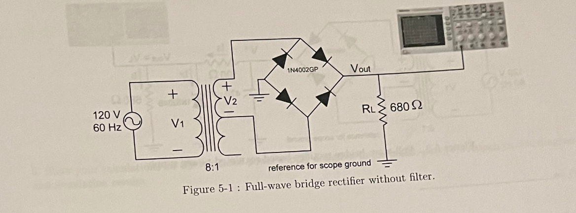 Solved 1. For the full-wave bridge shown in Figure 5-1, | Chegg.com
