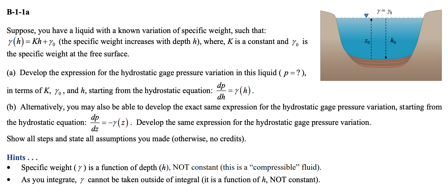 Solved B-1-1aSuppose, you have a liquid with a known | Chegg.com