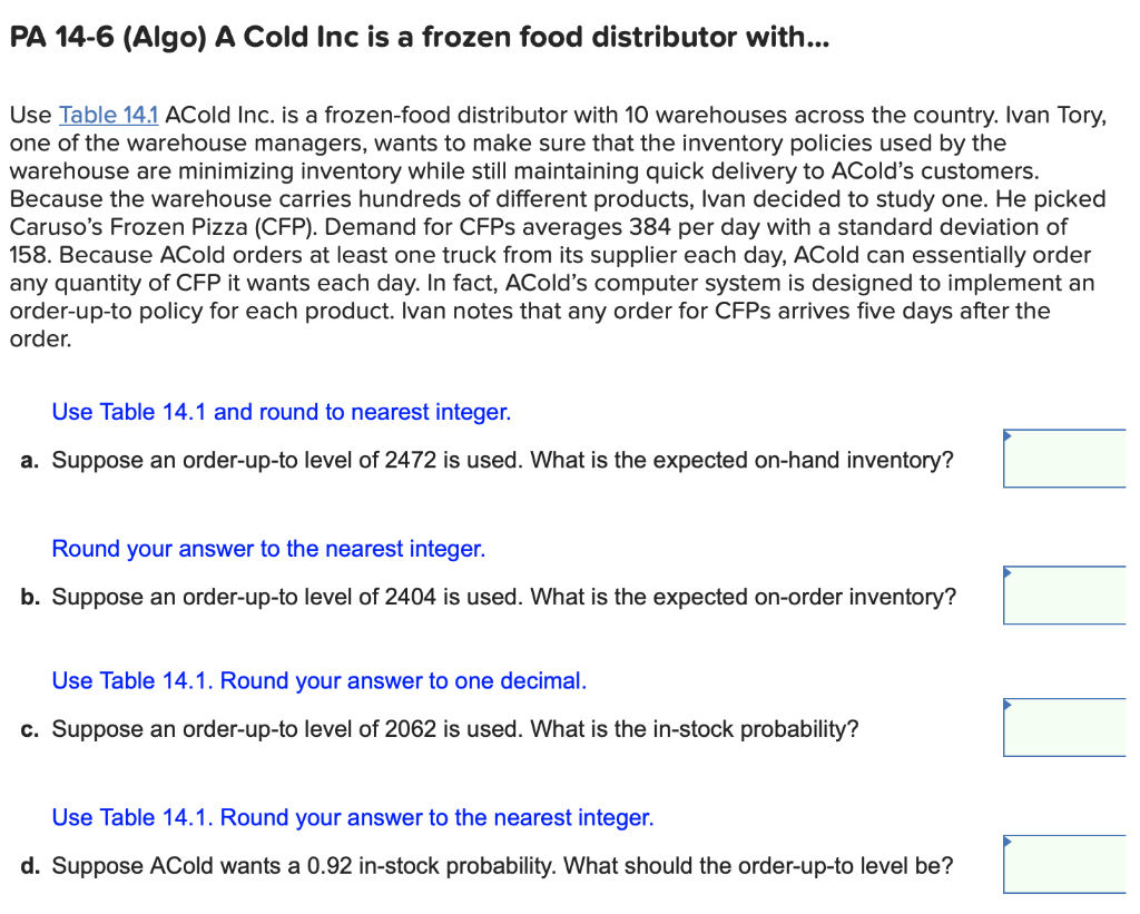 Solved Table 14.1 The Distribution Function, Rz), and the | Chegg.com