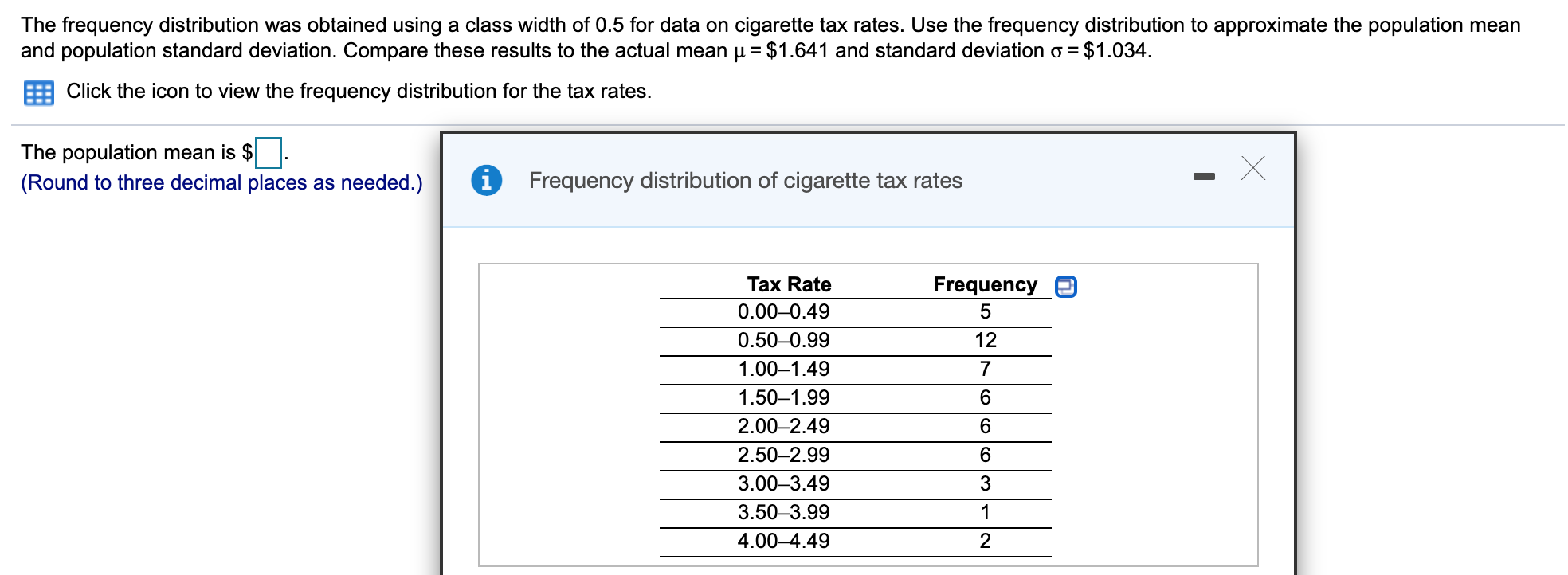 Solved The frequency distribution was obtained using a class | Chegg.com