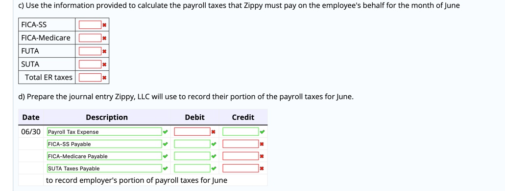 Zippy, LLC has one employee who has worked January - | Chegg.com