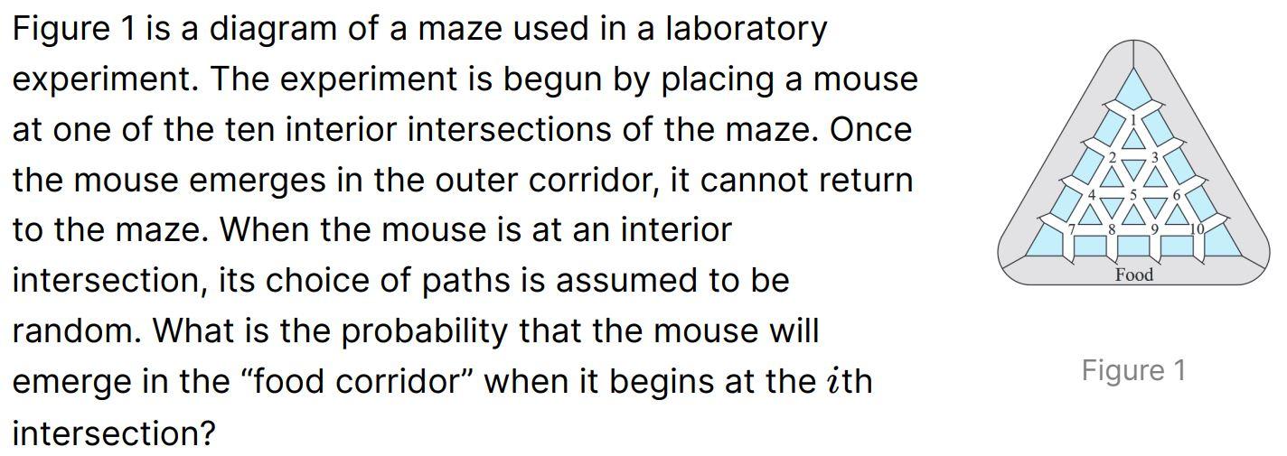 Solved Figure 1 is a diagram of a maze used in a laboratory | Chegg.com
