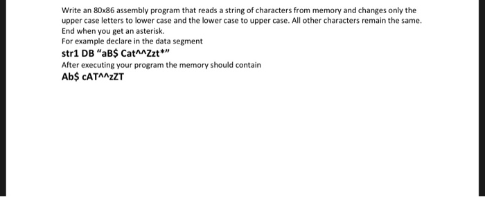 Solved Write an 80x86 assembly program that reads a string | Chegg.com
