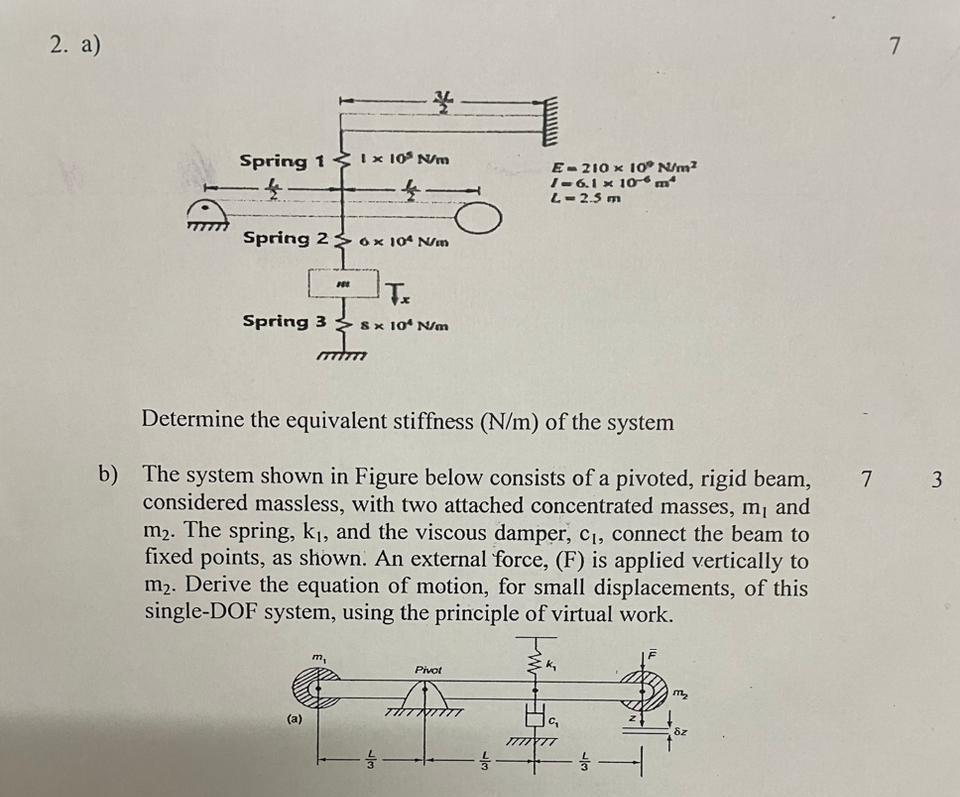 Solved Answer the following ( structural dynamics) Question | Chegg.com