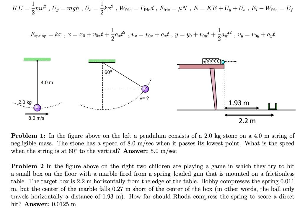 Solved KEN mu? , U, = mgh , Ug = z ka? , Wtrie Ffricd , | Chegg.com