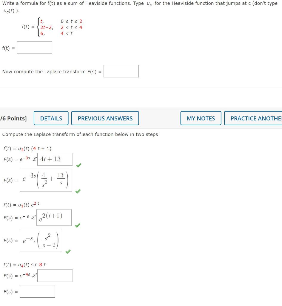 Solved Write a formula for f(t) as a sum of Heaviside | Chegg.com