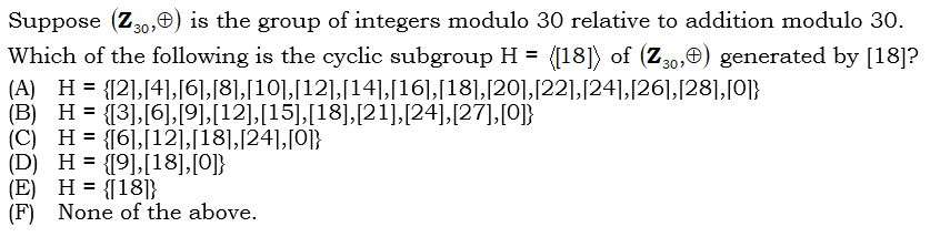Solved Suppose (Z30,0) is the group of integers modulo 30 | Chegg.com