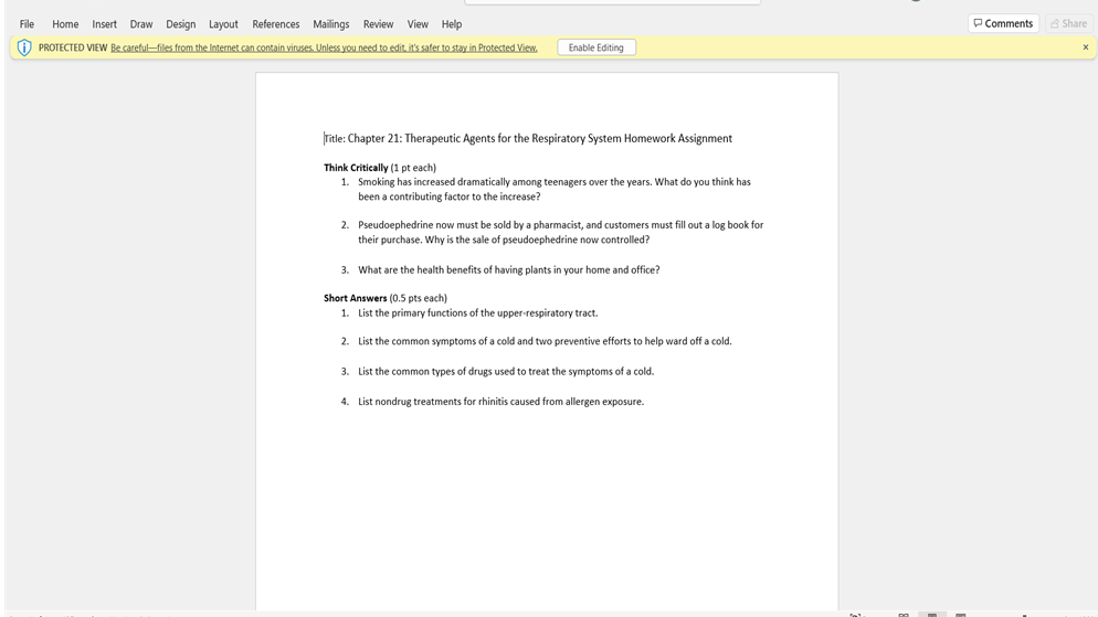 Solved Comments Share File Home Insert Draw Design Layout | Chegg.com