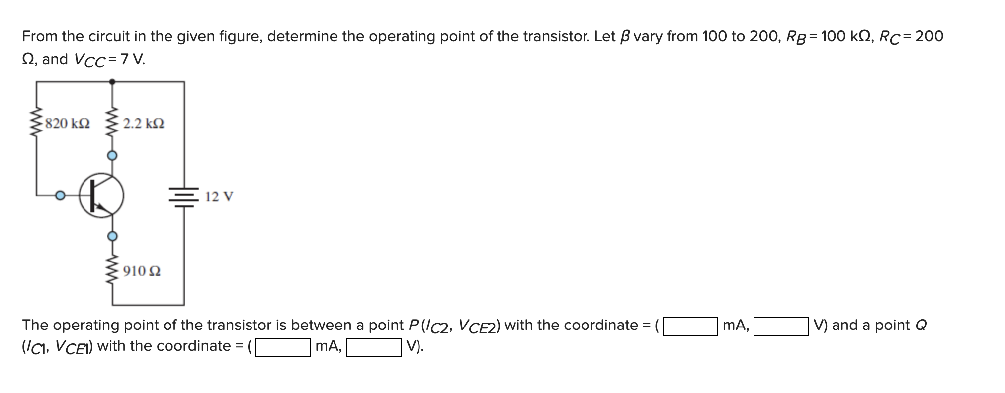Solved From the circuit in the given figure, determine the | Chegg.com