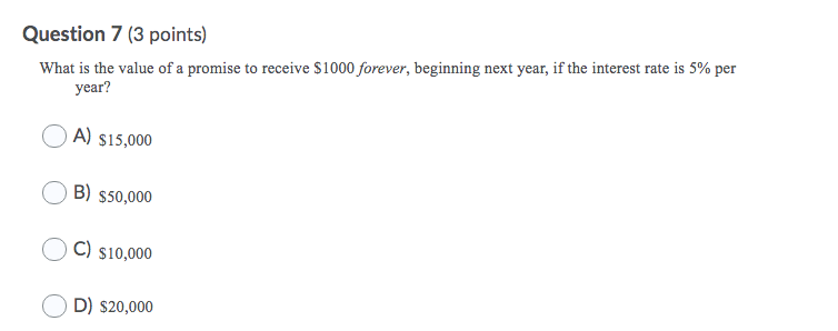 Solved Question 7 (3 points) What is the value of a promise | Chegg.com