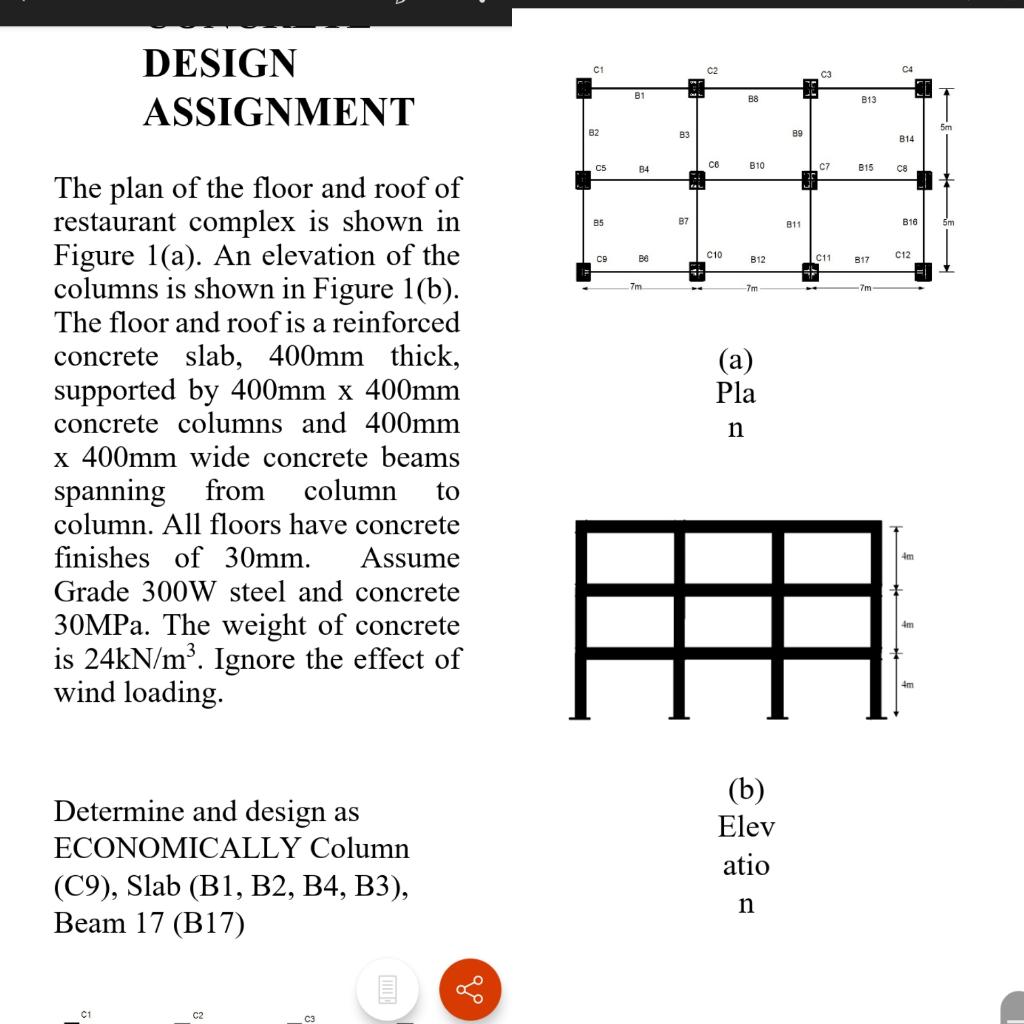 Solved DESIGN ASSIGNMENT The plan of the floor and roof of | Chegg.com