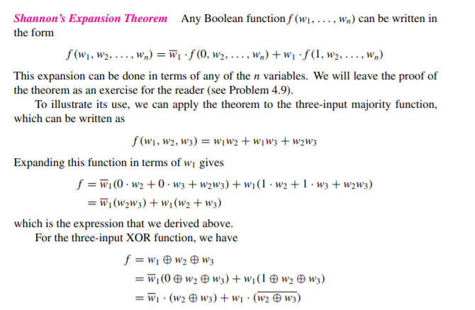 Solved *4.10 Section 4.1.2 shows Shannon's expansion in | Chegg.com