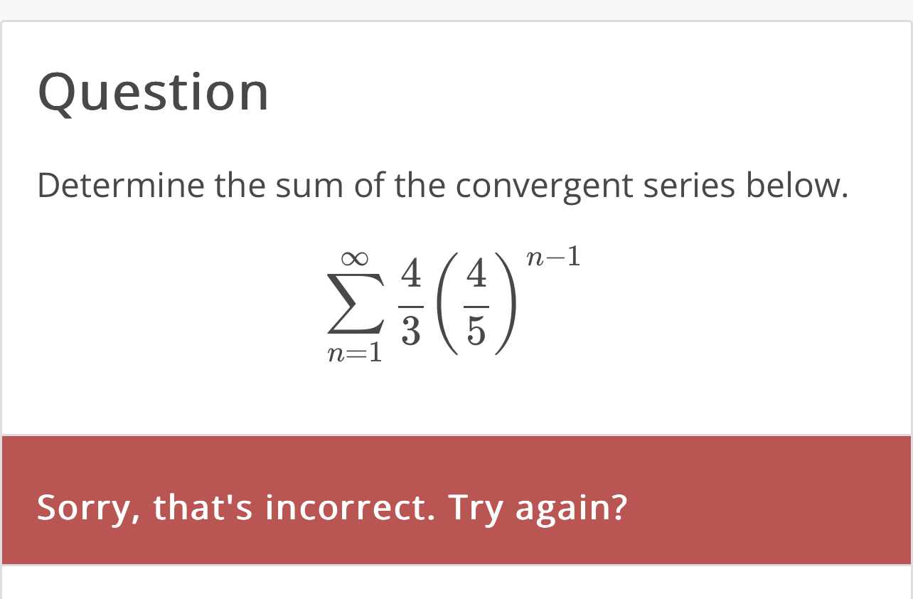 Solved Determine the sum of the convergent series below. | Chegg.com