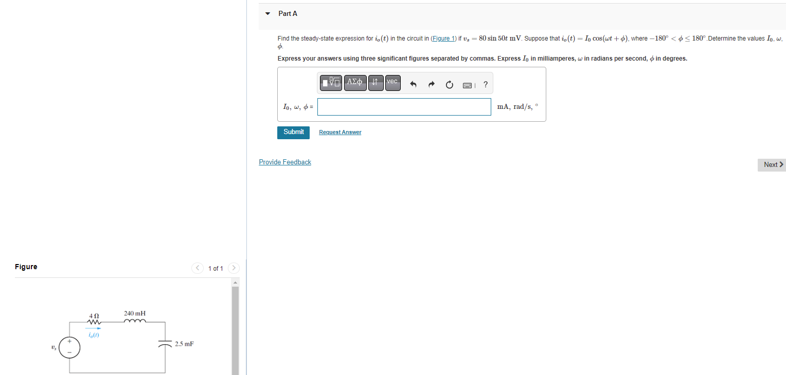 Solved Find the steady-state expression for io(t) in the | Chegg.com