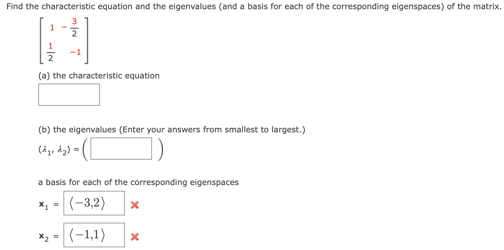 Solved Find the characteristic equation and the eigenvalues | Chegg.com