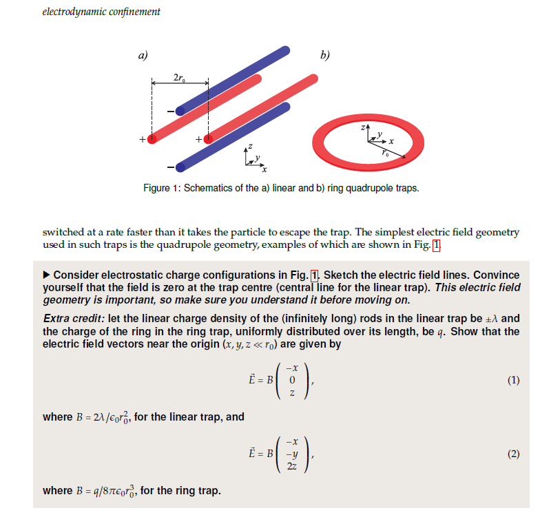 Solved for a linear and ring quadrupole ion trap, find the | Chegg.com