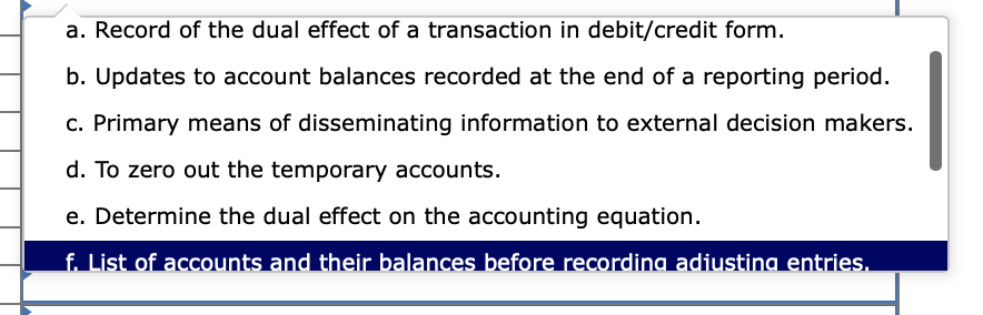 Solved a. Record of the dual effect of a transaction in | Chegg.com