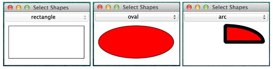 Solved (Display a selected shape) Write a program in | Chegg.com
