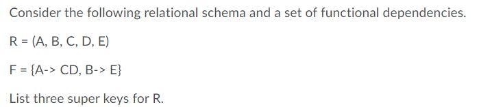 Solved Consider the following relational schema and a set of | Chegg.com