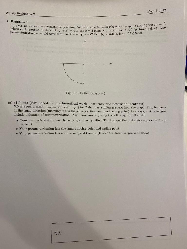 Solved Weekly Evaluation 2 Page 3 of 12 (b) (1 Point) | Chegg.com