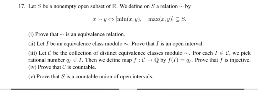Solved 17. Let S be a nonempty open subset of R. We define | Chegg.com