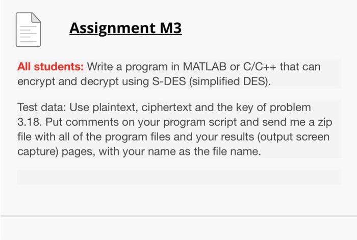 Assignment M3 All students: Write a program in MATLAB | Chegg.com