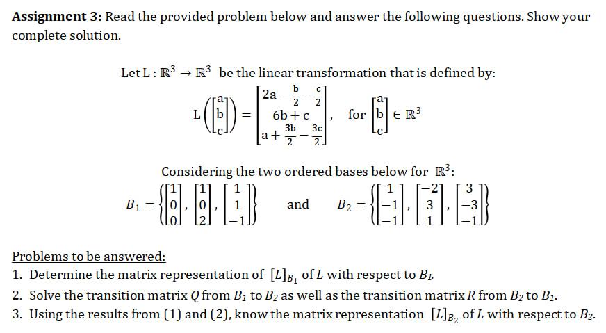 Solved Assignment 3: Read the provided problem below and | Chegg.com