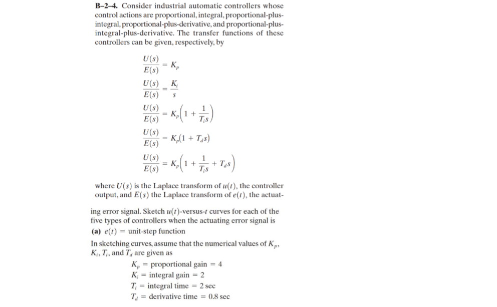 Solved B-2-4. Consider industrial automatic controllers | Chegg.com