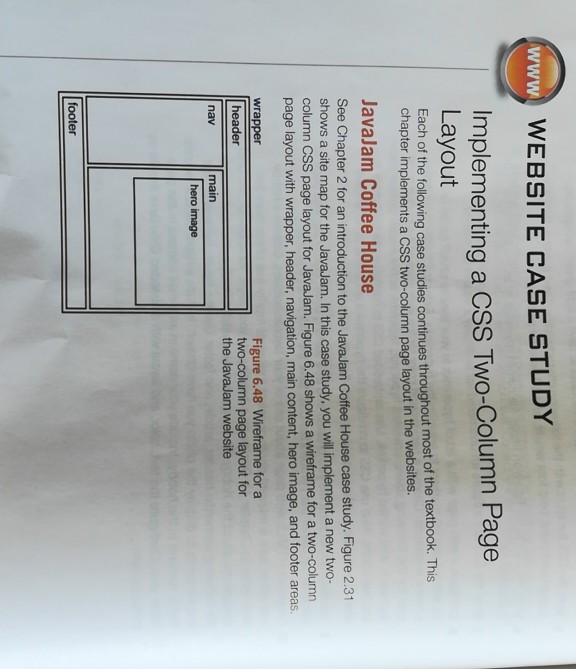 Solved WEBSITE CASE STUDY Implementing a CSS Two-Column Page | Chegg.com