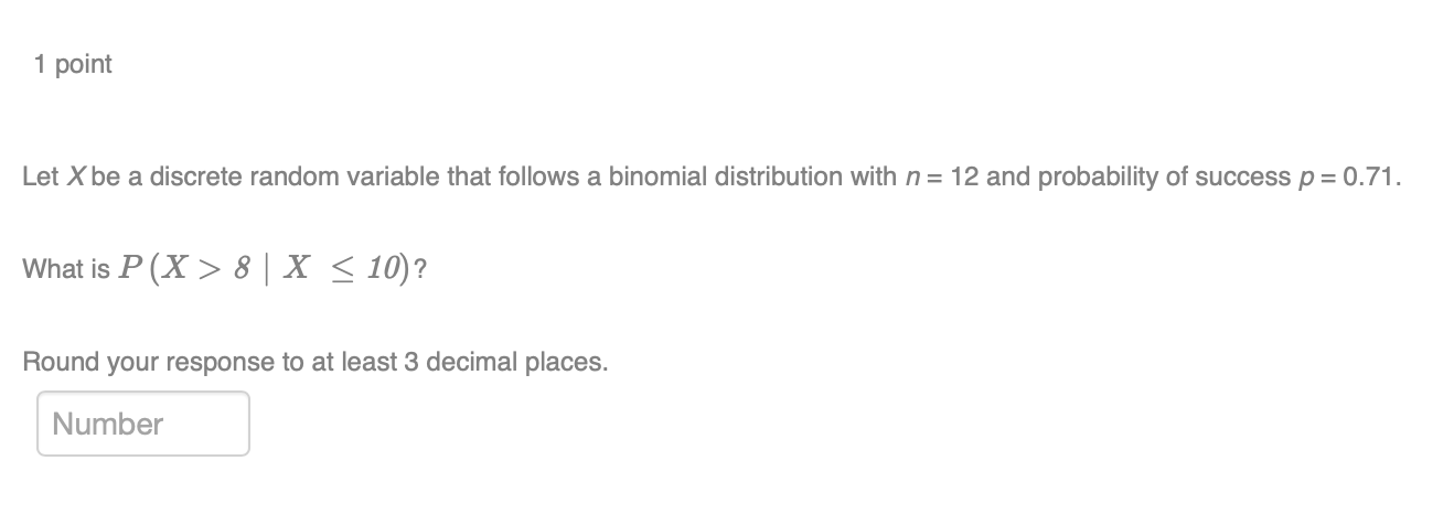 Solved 1 point Let Xbe a discrete random variable that | Chegg.com