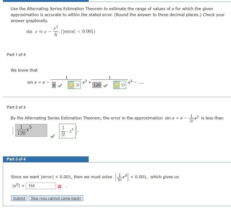 Alternating Series Estimation Theorem Review For Final