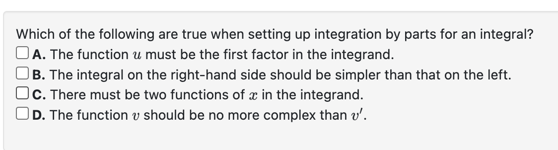 Solved Which of the following are true when setting up | Chegg.com