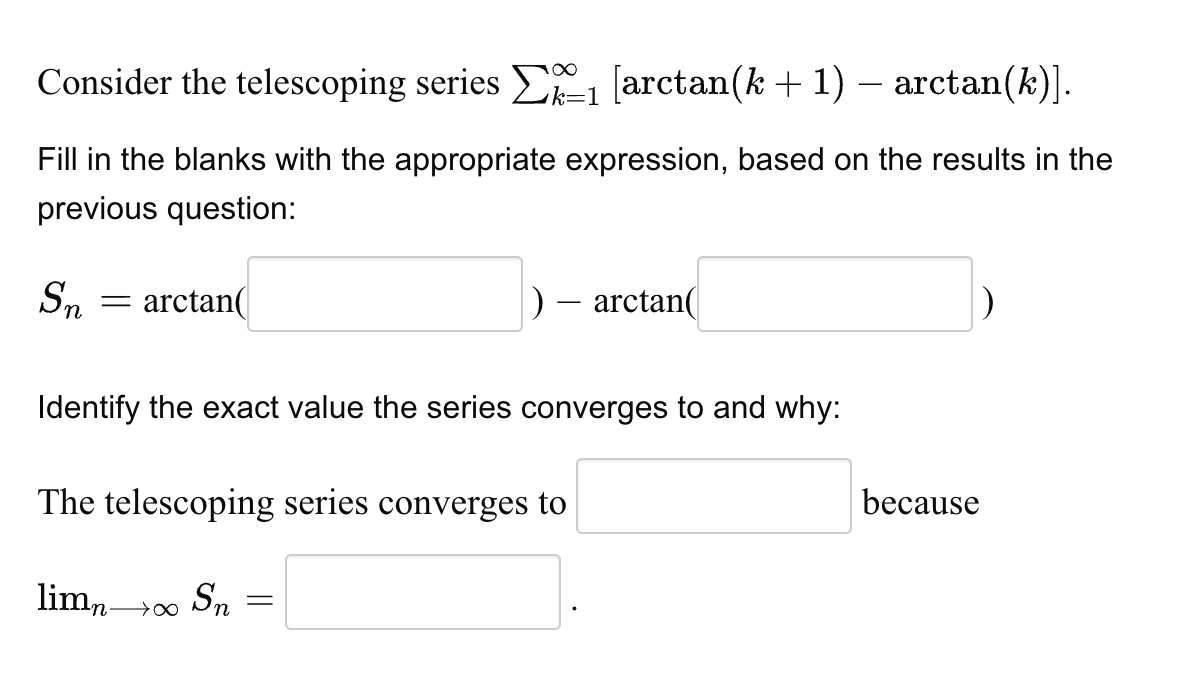 Solved Consider the telescoping series | Chegg.com
