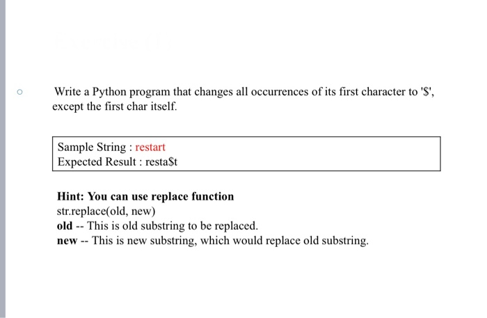 Solved PythonWrite A Python Program That Changes All Occu