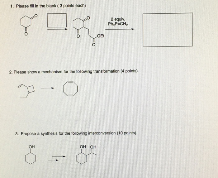Solved Show the missing reagent and/or products in first, | Chegg.com