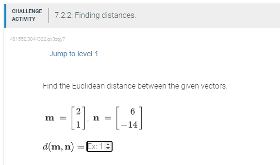 Solved Jump to level 1 Find the Euclidean distance between | Chegg.com