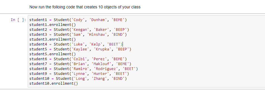 Solved Problem 3: Instance and Class Attributes (20 points) | Chegg.com