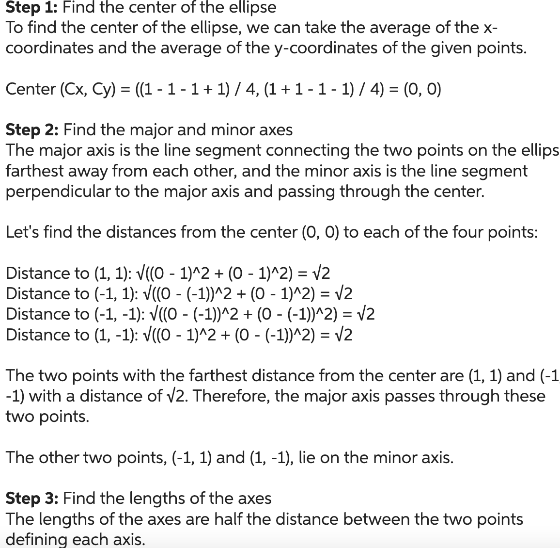 Solved Find two different ellipses passing through the four | Chegg.com