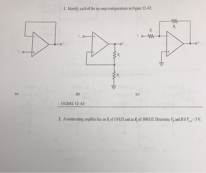 Solved 1 I. Identify each of the op-amp configurations in | Chegg.com