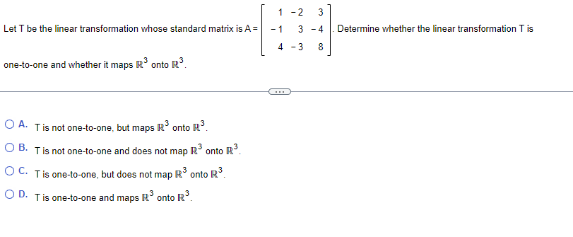 Solved Let T be the linear transformation whose standard | Chegg.com