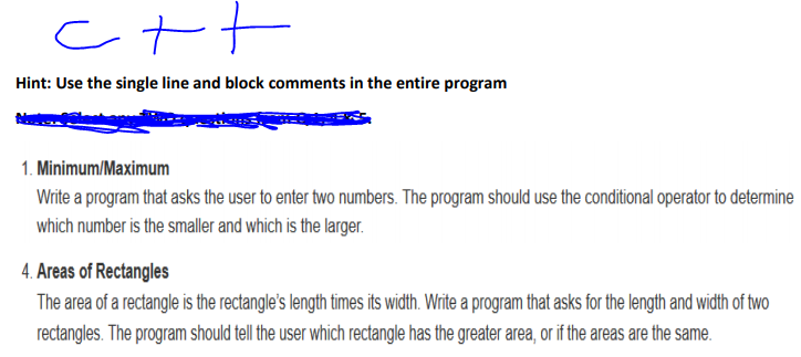 Solved ㅗ Hint: Use the single line and block comments in the | Chegg.com